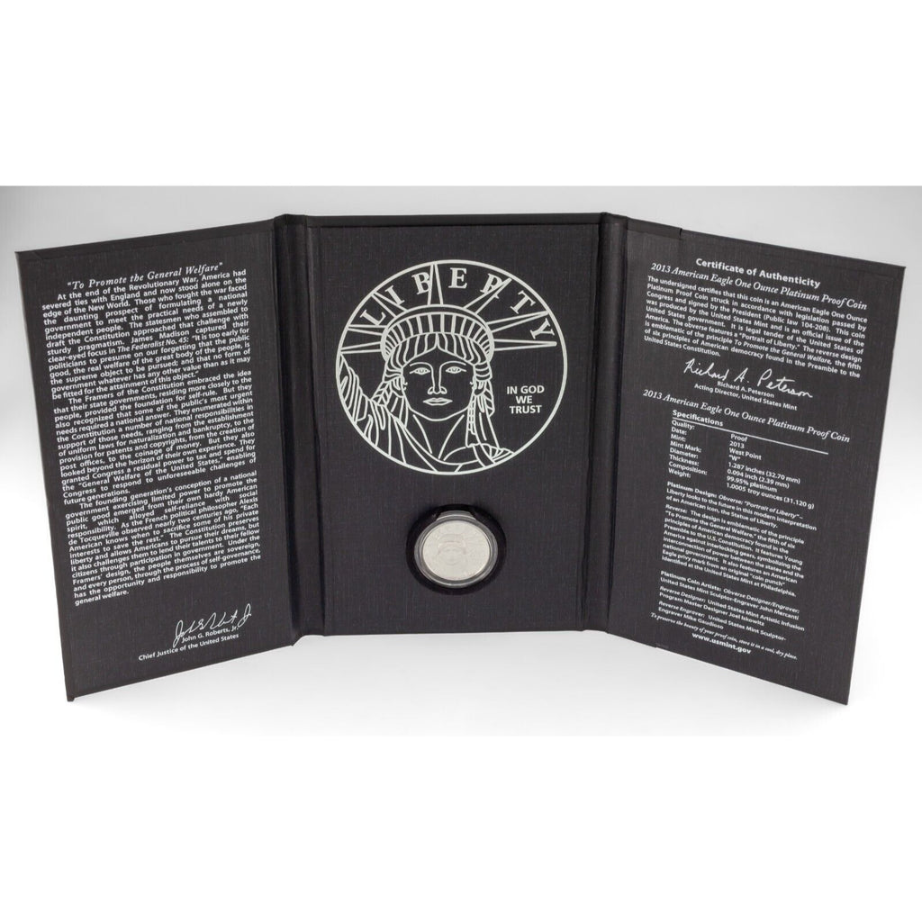 2013-W Platinum Proof 1 Oz. American Eagle Preamble Series w/ Box and ...