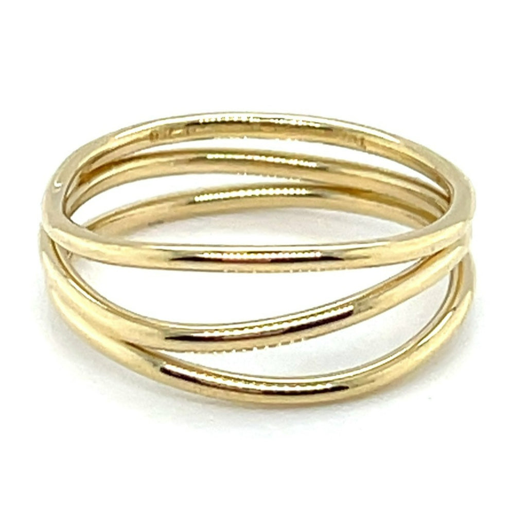 Tiffany & Co. by Elsa Peretti 18k Gold Three-Row Wave Band Ring w/ Pou ...